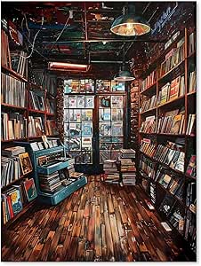 Amazon.com: Jefuzh Vinyl Record Store Poster Vintage Music Wall Art ...