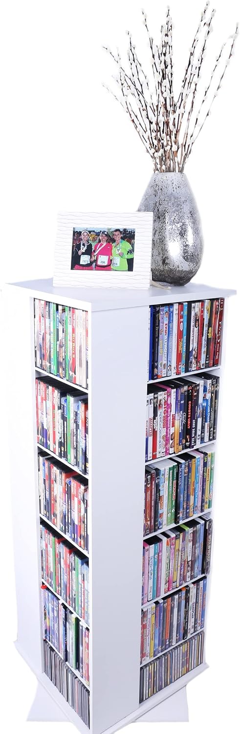 Amazon.com: Venture Horizon Revolving Media Tower 900 White : Home ...