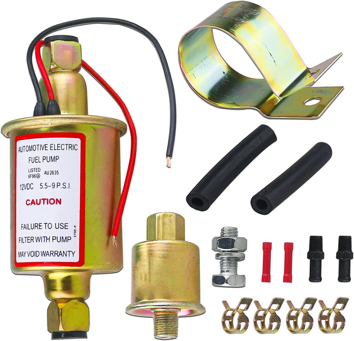 Amazon.com: Universal Electric Fuel Pump 5-9 PSI 30GPH 12V DC E8012S Gasoline and Diesel Fuel ...