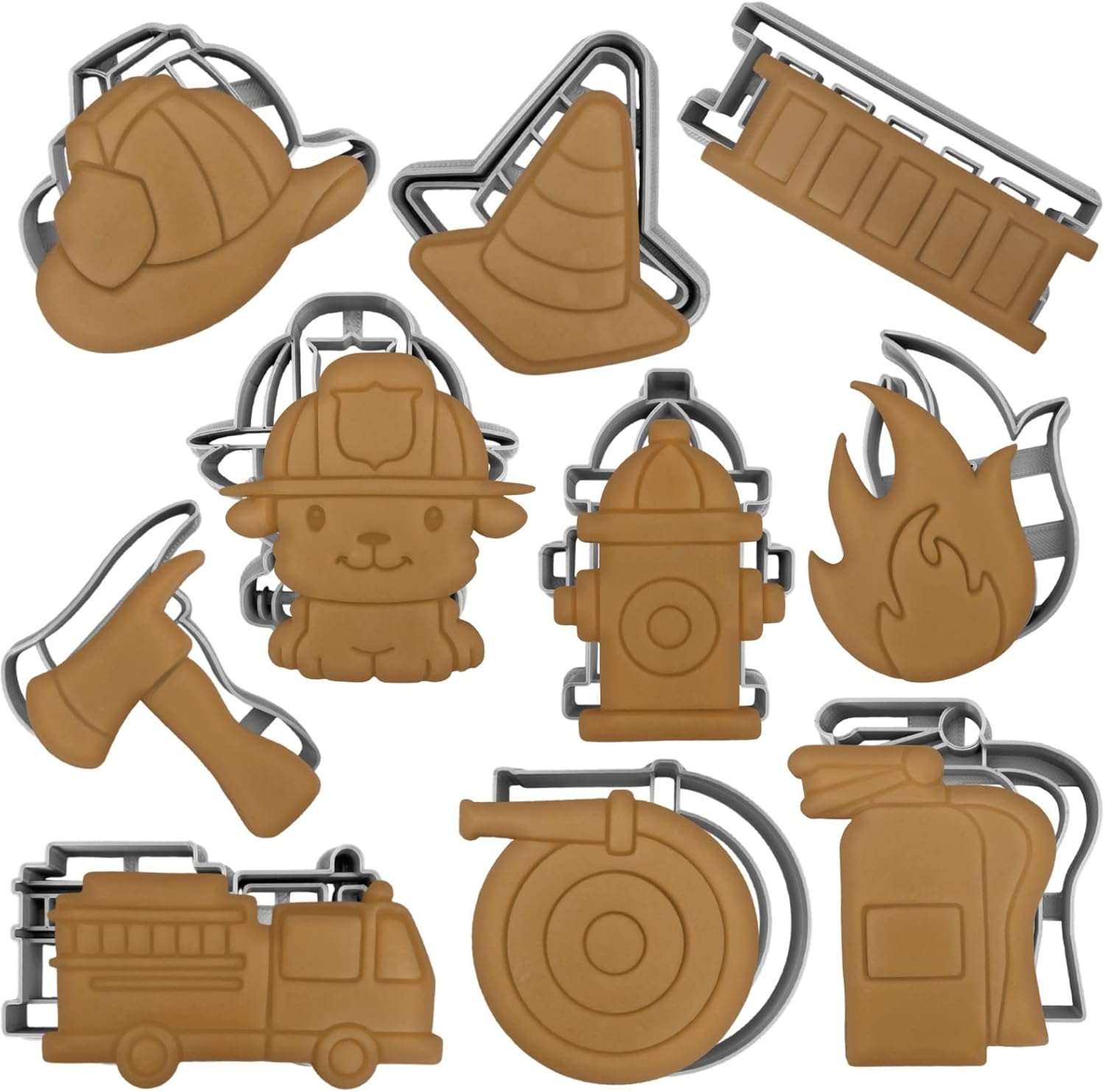 Amazon.com: Moose Goods Firefighter Cookie Cutters for Baking - Set of ...