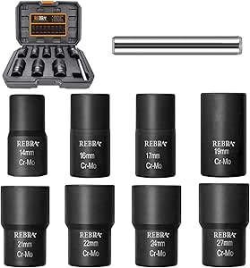 Nut Bolt Extractor Set with Center Punch Bar, Easy Out Lug Nuts Remover ...