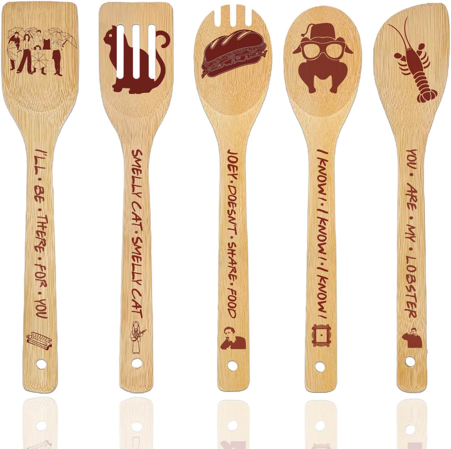 Amazon.com: Wooden Spoon for Cooking - Cartoon Wooden Spoons Bamboo ...