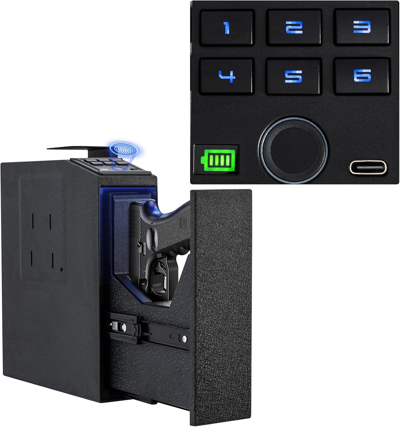 Amazon.com: LMRSTOO Biometric Gun Safe for Handgun,Fingerprint Bedside ...