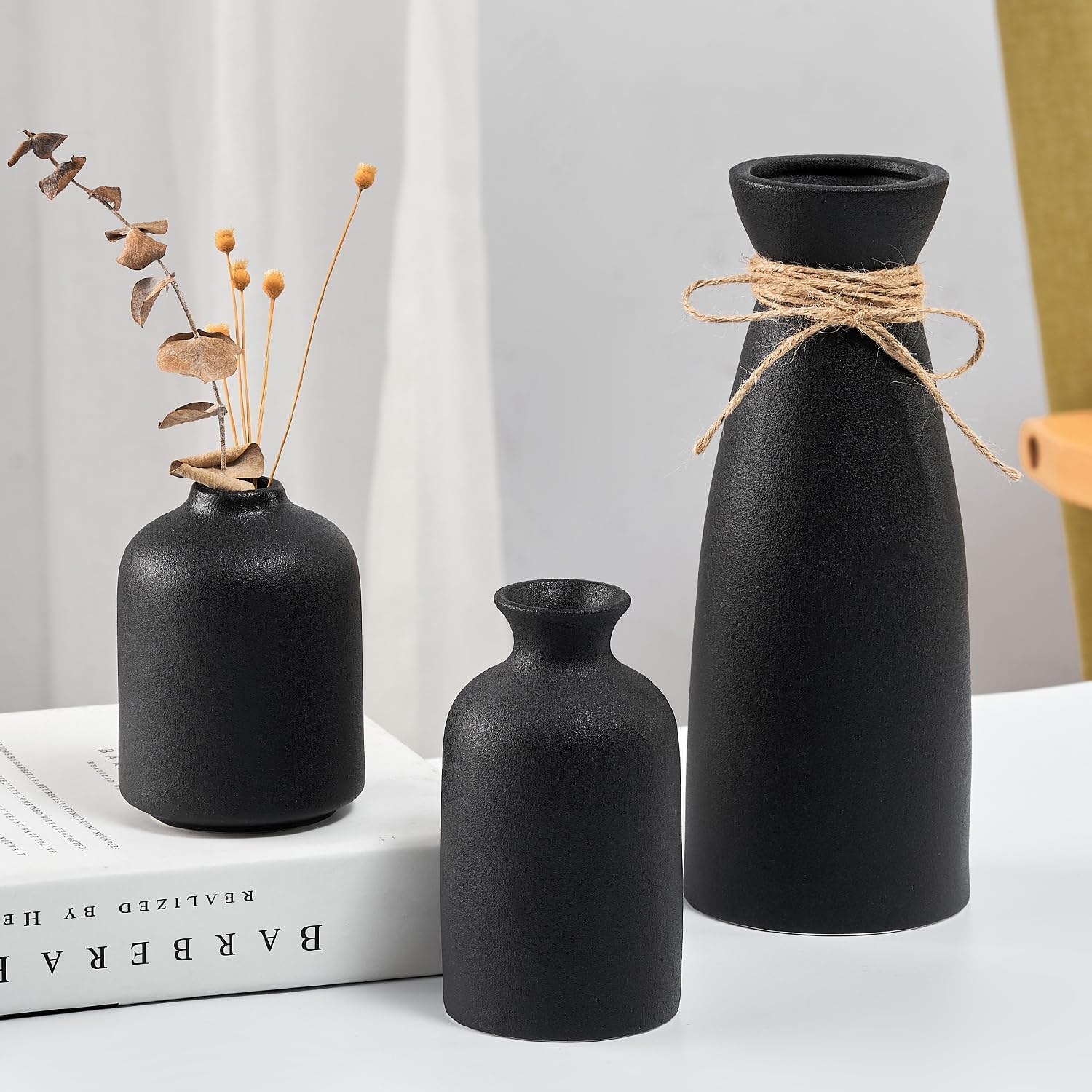 Voyzdx Jarrones De Cerámica,Set 3 Florero Decorativo para Hogar ...