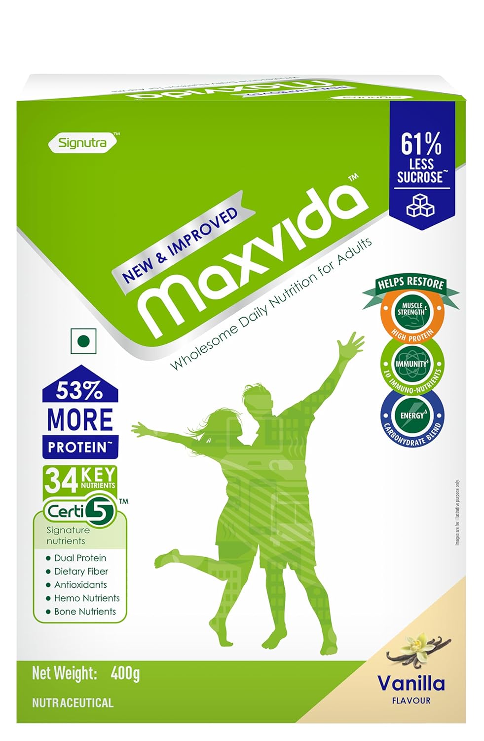 Maxvida (New & Improved) Wholesome Daily Nutrition for Adults Vanilla ...