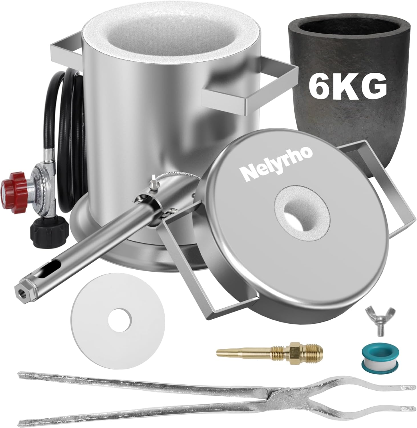 Amazon.com: Nelyrho 6kg Stainless Steel Propane Melting Furnace Kit ...