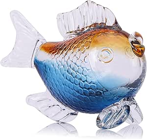Amazon.com: LCCCK Blown Glass Animals Decor Blue Glass Fish Figurines ...