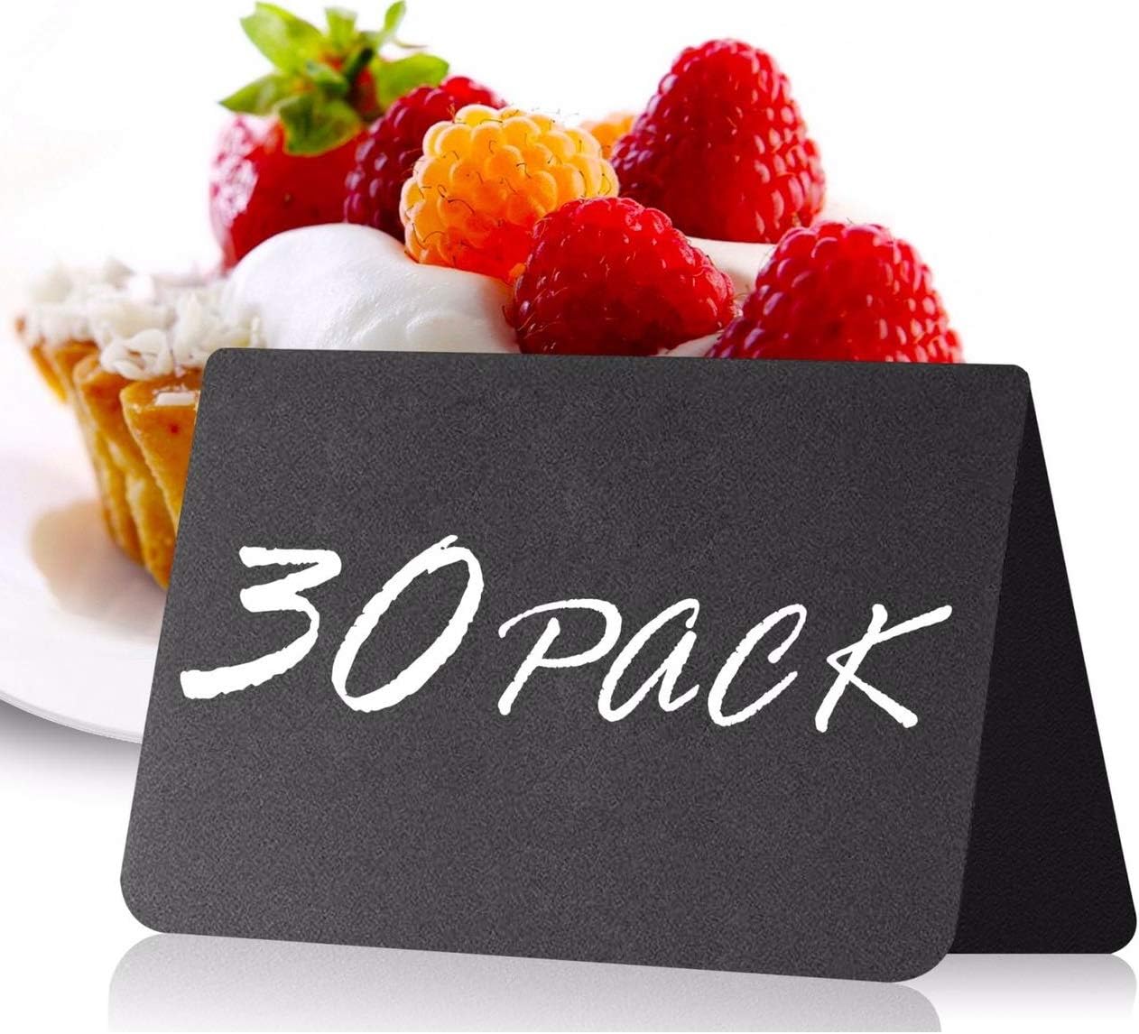 Amazon.com : 30 Pack Chalkboard Table Tents 4x3 – Reusable Food Labels ...