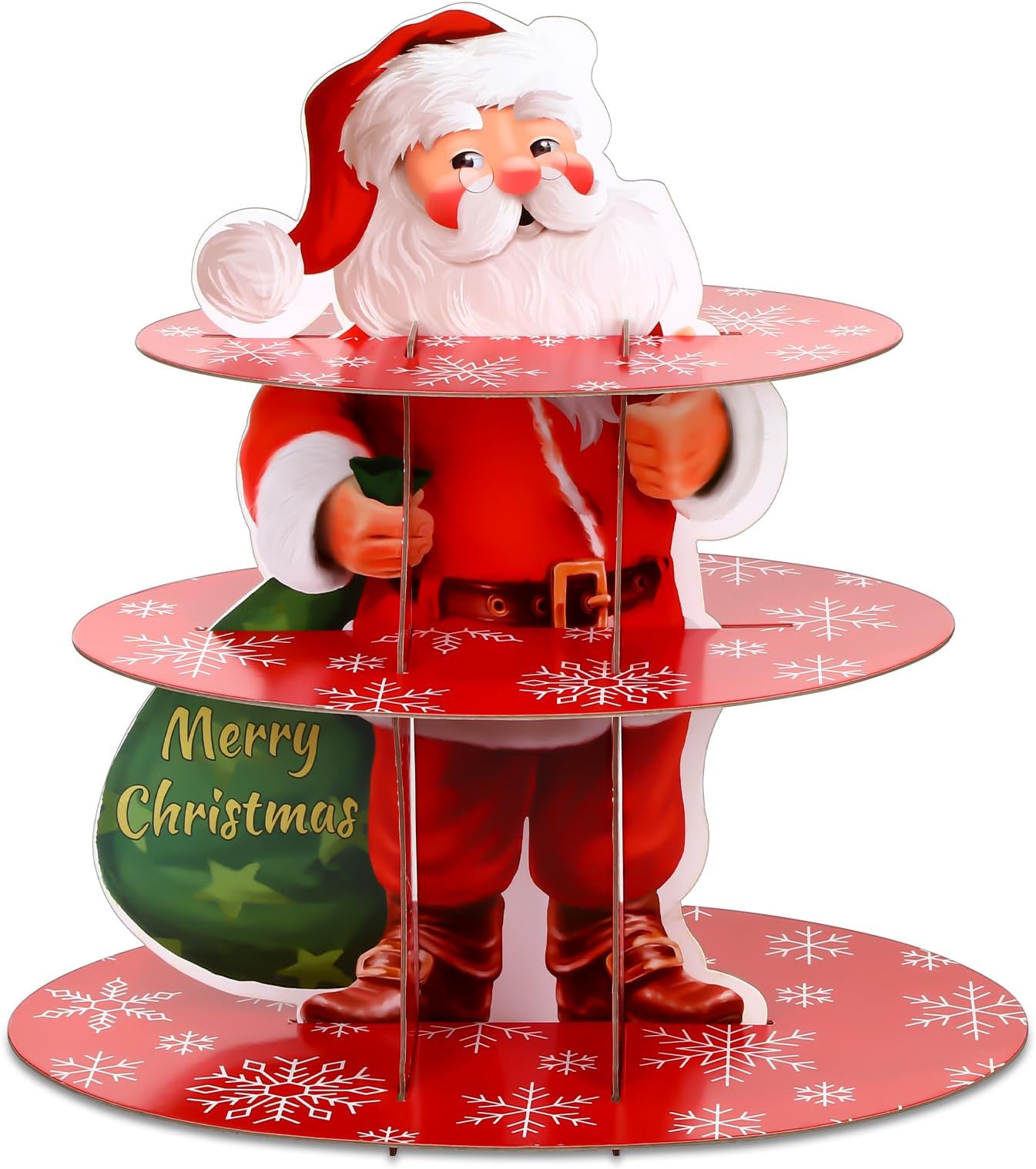 Amazon.com: Amosfun Christmas Tree 2-Tiered Server Christmas Cupcake ...