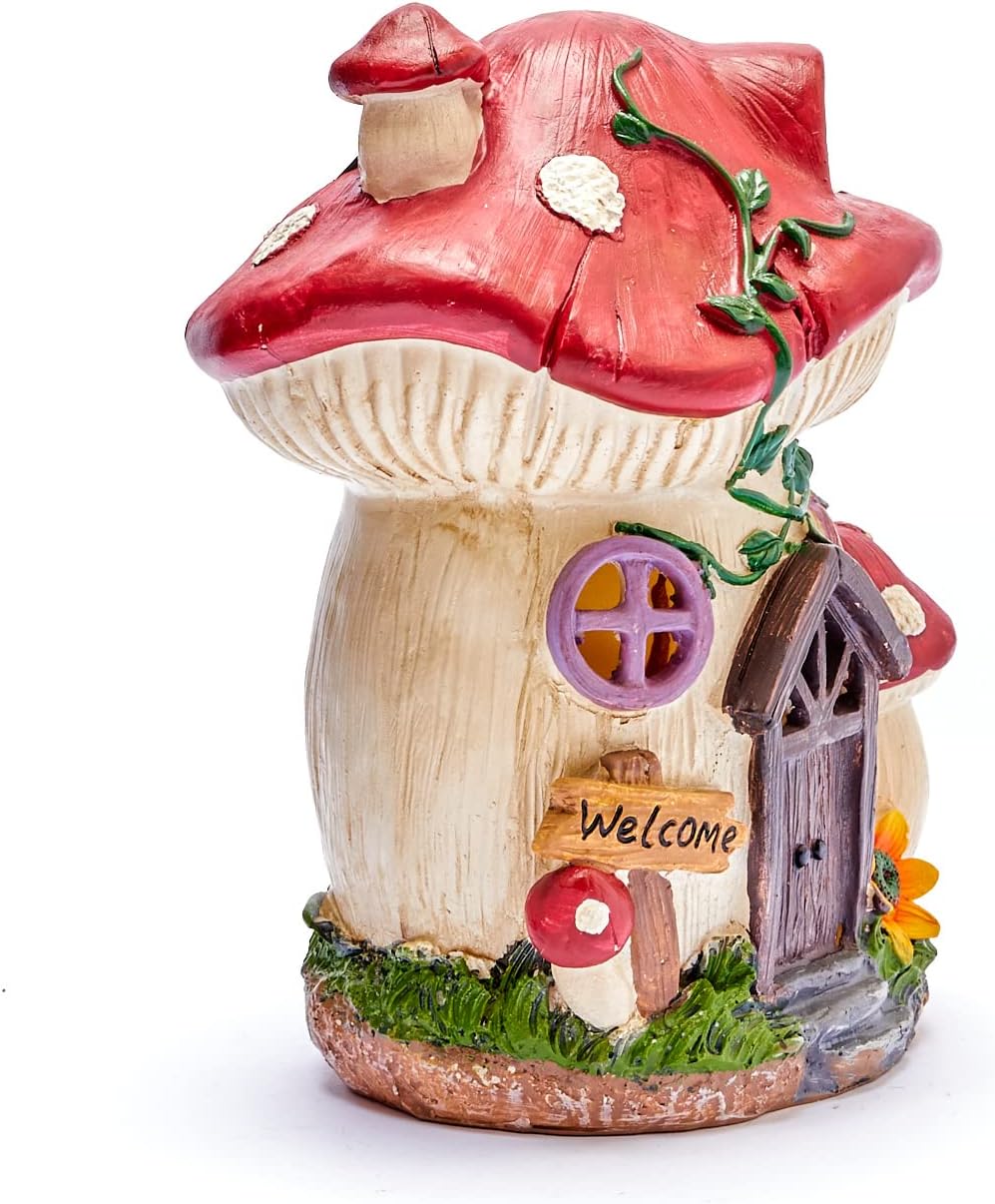 Fairy House Castle Solar Powered secret Garden Ornament Pixie Decor ...
