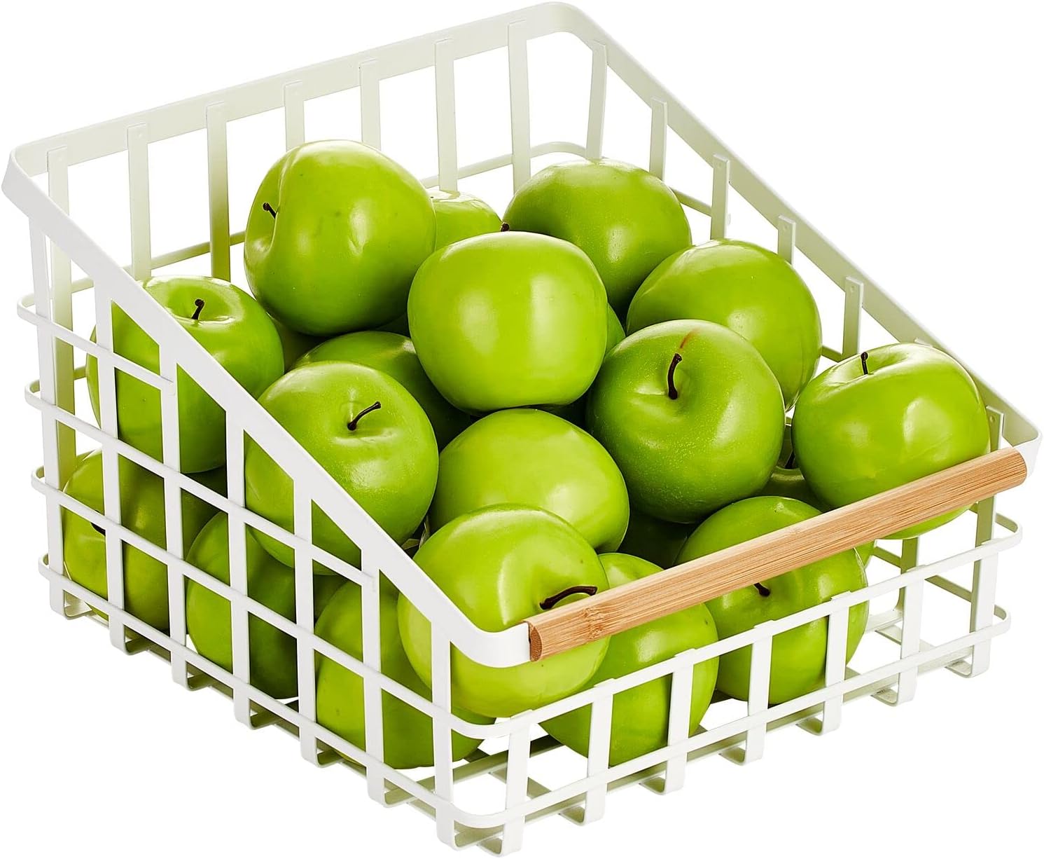 mDesign Large Slanted Metal Wire Kitchen Storage Basket Bin Organizer ...