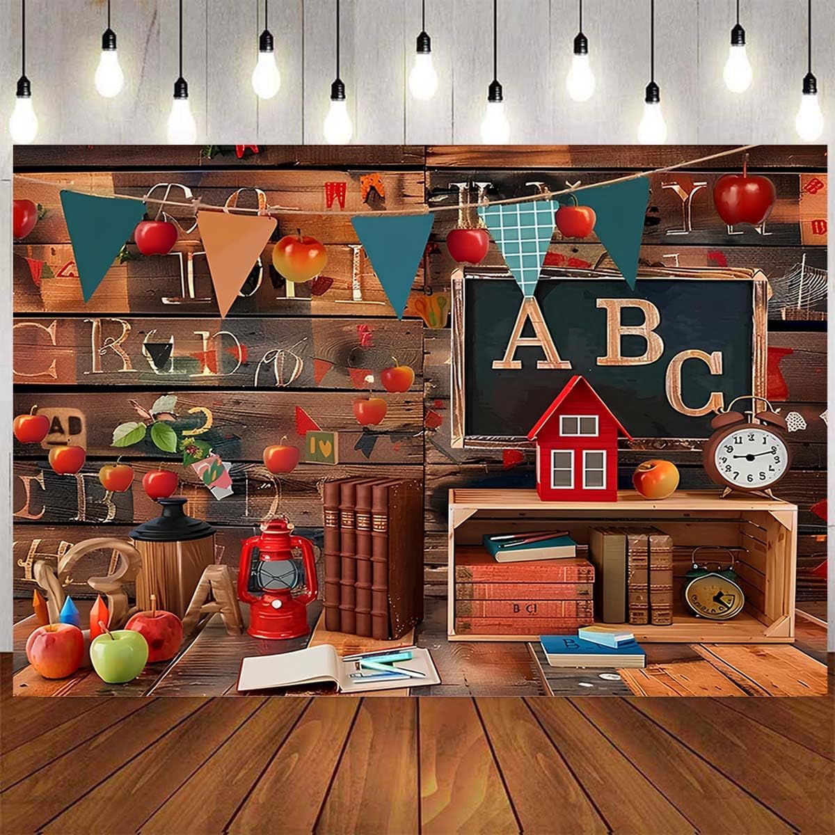 Amazon.com: Kindergarten Classroom Backdrop Back-to-School Photo ...