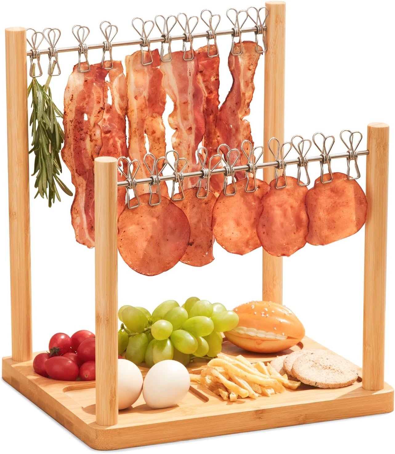 Amazon.com: Bacon Display Rack with Clothesline Serving Tray, Patented ...