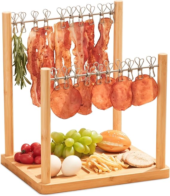 Amazon.com: Bacon Display Rack with Clothesline Serving Tray, Patented ...