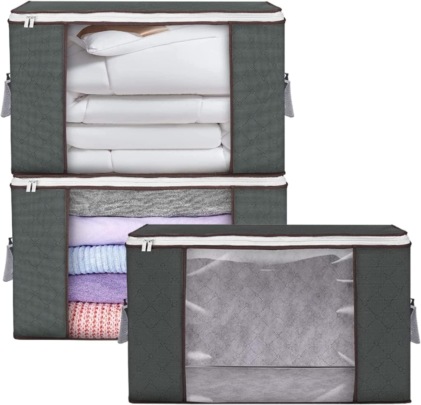 SKY-TOUCH 3 Pcs Large Capacity Sized Bags, Clothes Storage Bag ...