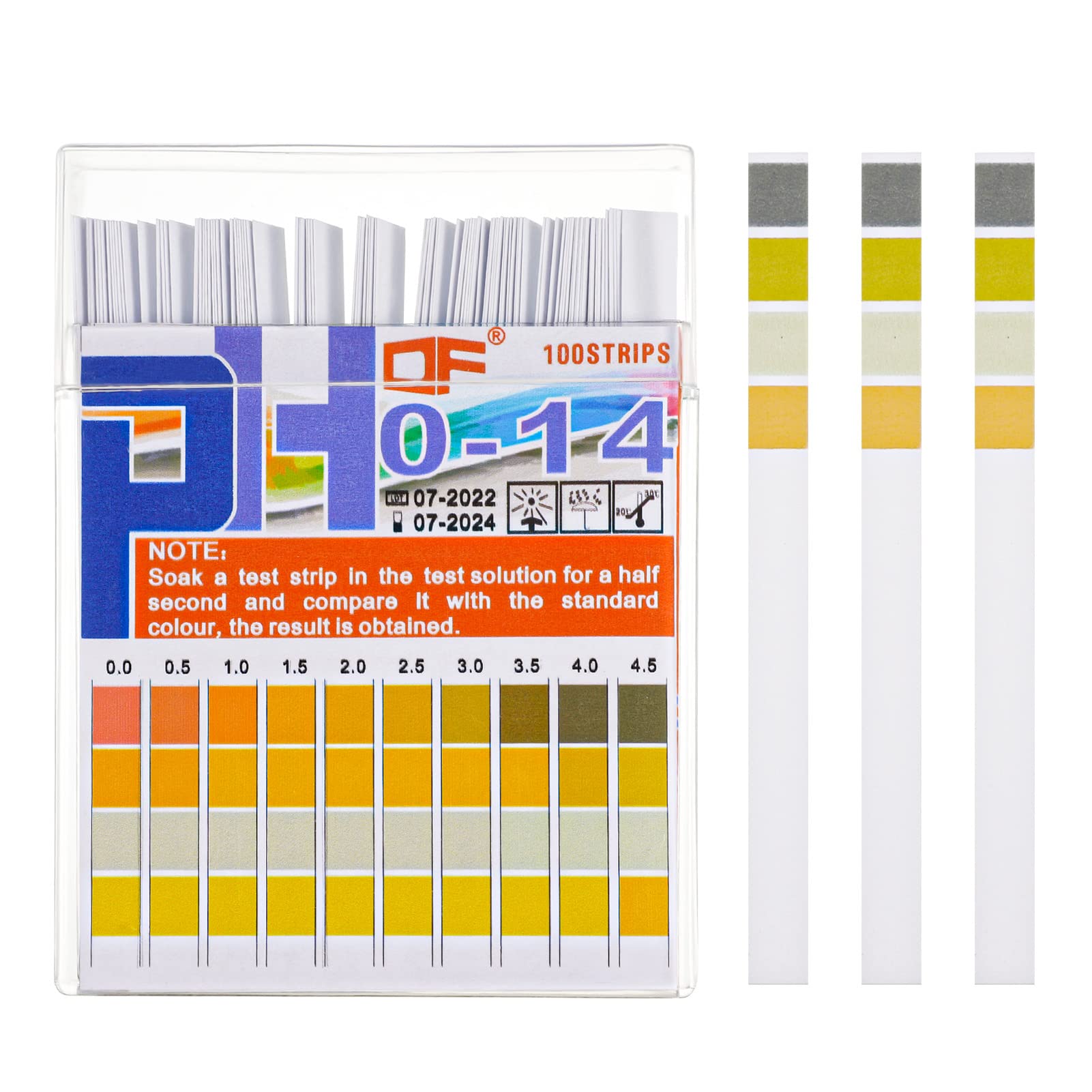 HEQU PH Test Strips,100PCS 0-14 PH Strips PH Test Paper PH-Indicator ...
