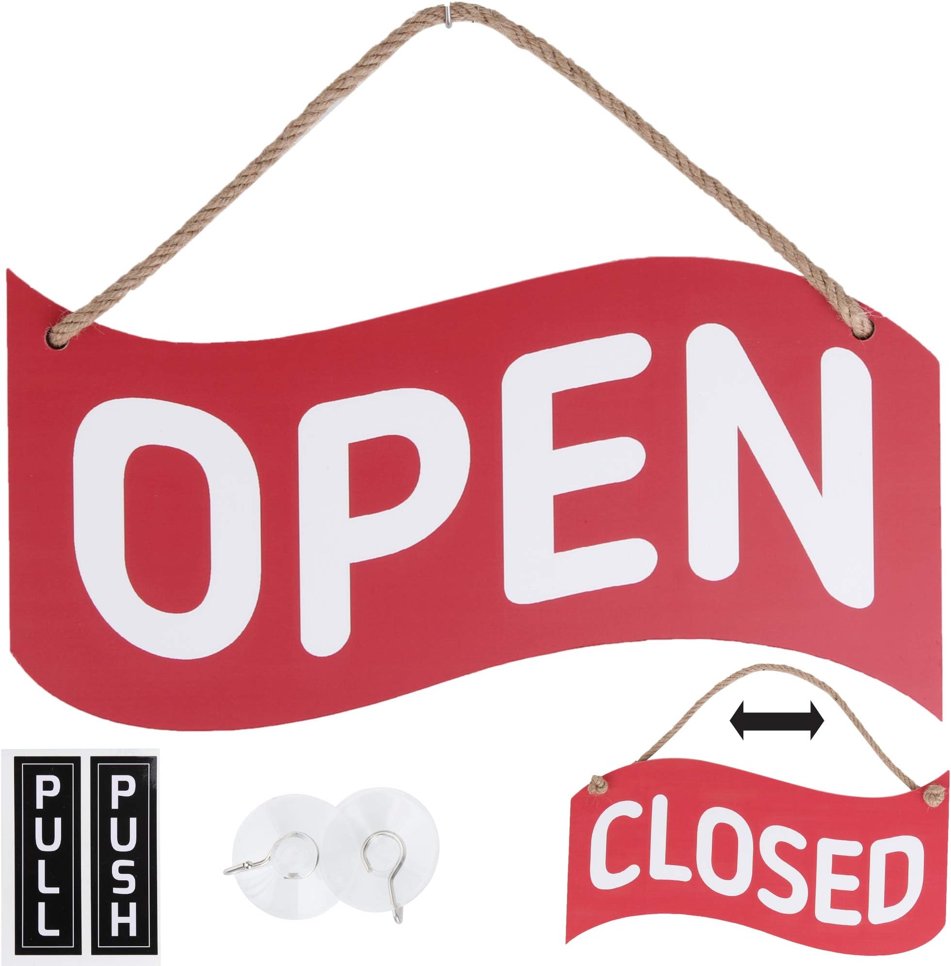 Amazon.com : Open Closed Sign for Business – Bundle with 2 Suction Cup ...