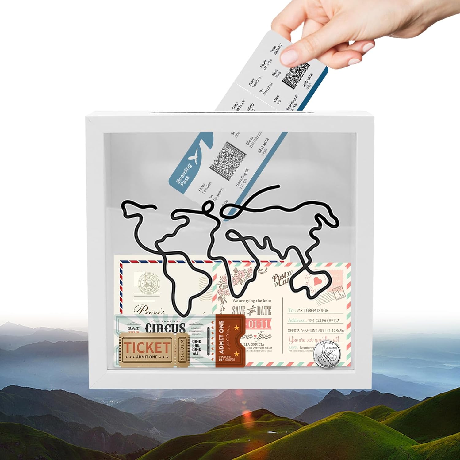 Wieat Shadow Frame - Travel Memory & Adventure Collection Box, Ticket ...