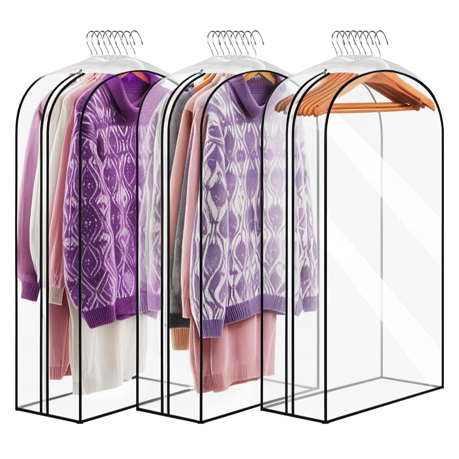 Amazon.com: 40'' Garment Bags For Hanging Clothes - Set Of 3 Clothes ...