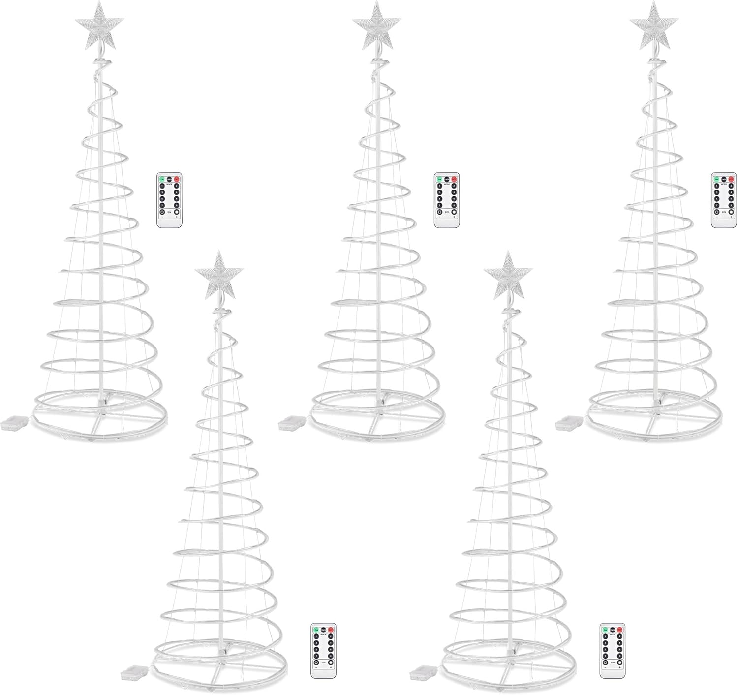 Amazon.com: Yescom 5Ft LED Spiral Christmas Tree Light with Star Topper ...