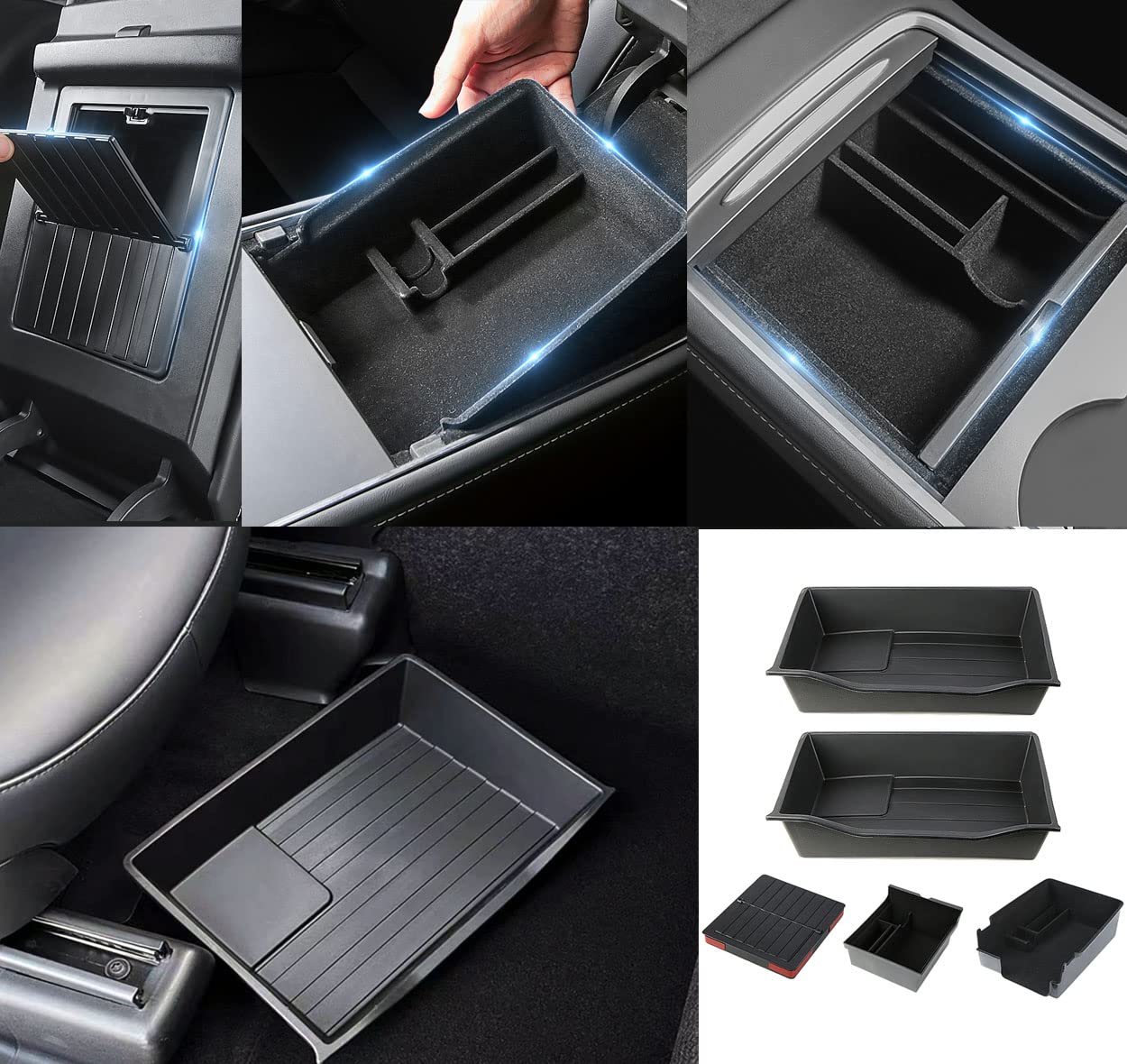 EVMODS 5PCS Tesla Model Y Center Console Storage Accessories Organizer ...