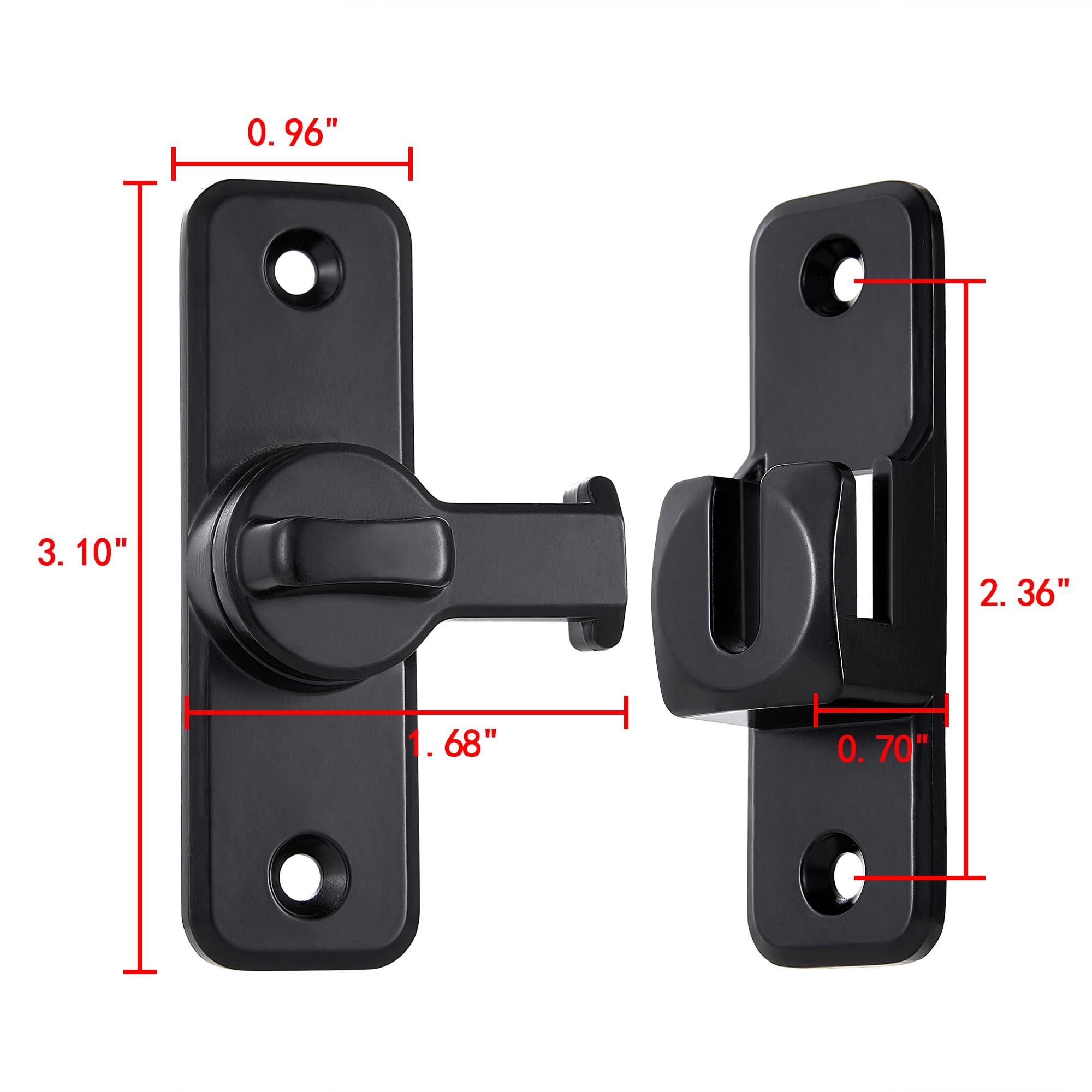 Snapklik.com : INIRET Black Enhanced Security Flip Latch Lock - Heavy ...