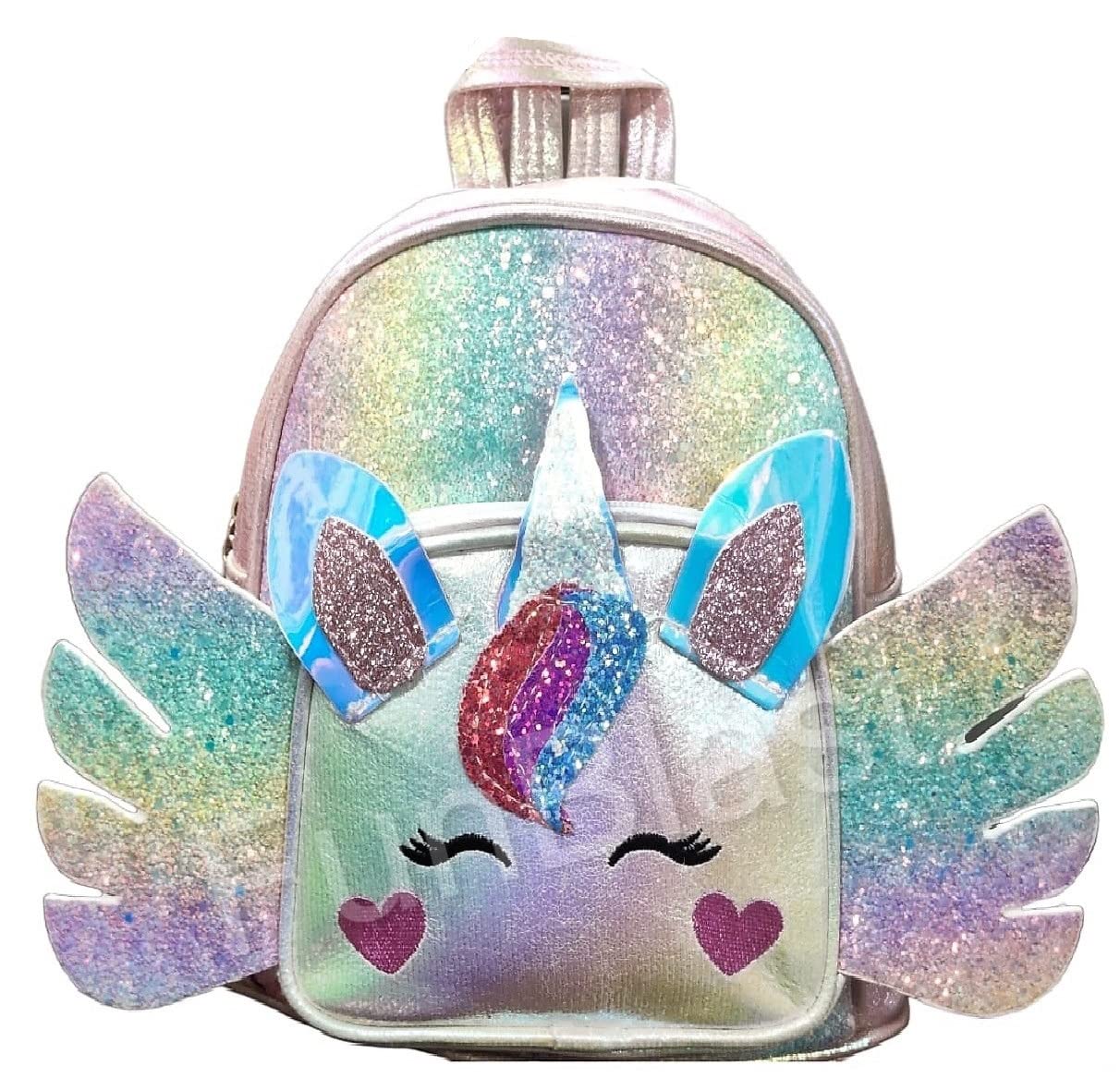 Buy FunBlast Unicorn Bags for Kids – Glitter Print Cartoon Bag for Girls – Small Backpack for ...