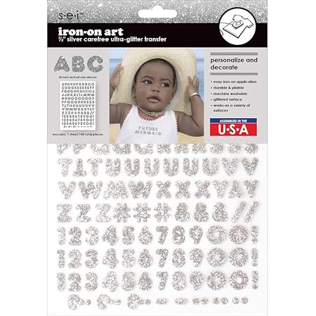 Amazon.com : Alphabet X-Small Iron On Rhinestone Crystal T-Shirt Transfer by JCS Rhinestones ...