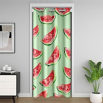 feelingyou Cute Watermelon Kids Door Curtain,Green Red Summer Fruits ...