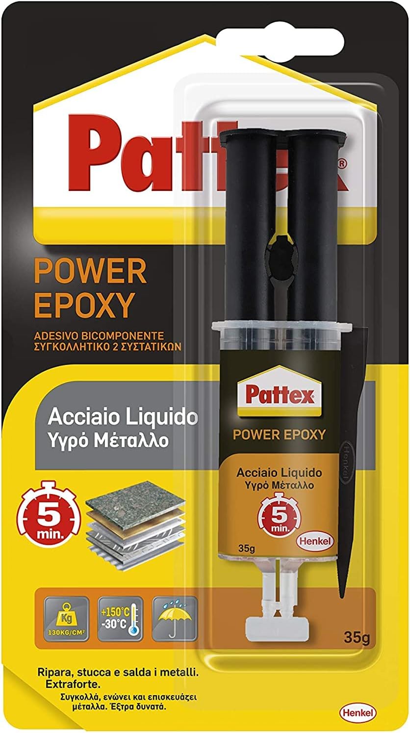 Pattex Power Epoxy Acciaio Liquido, colla epossidica bicomponente color ...