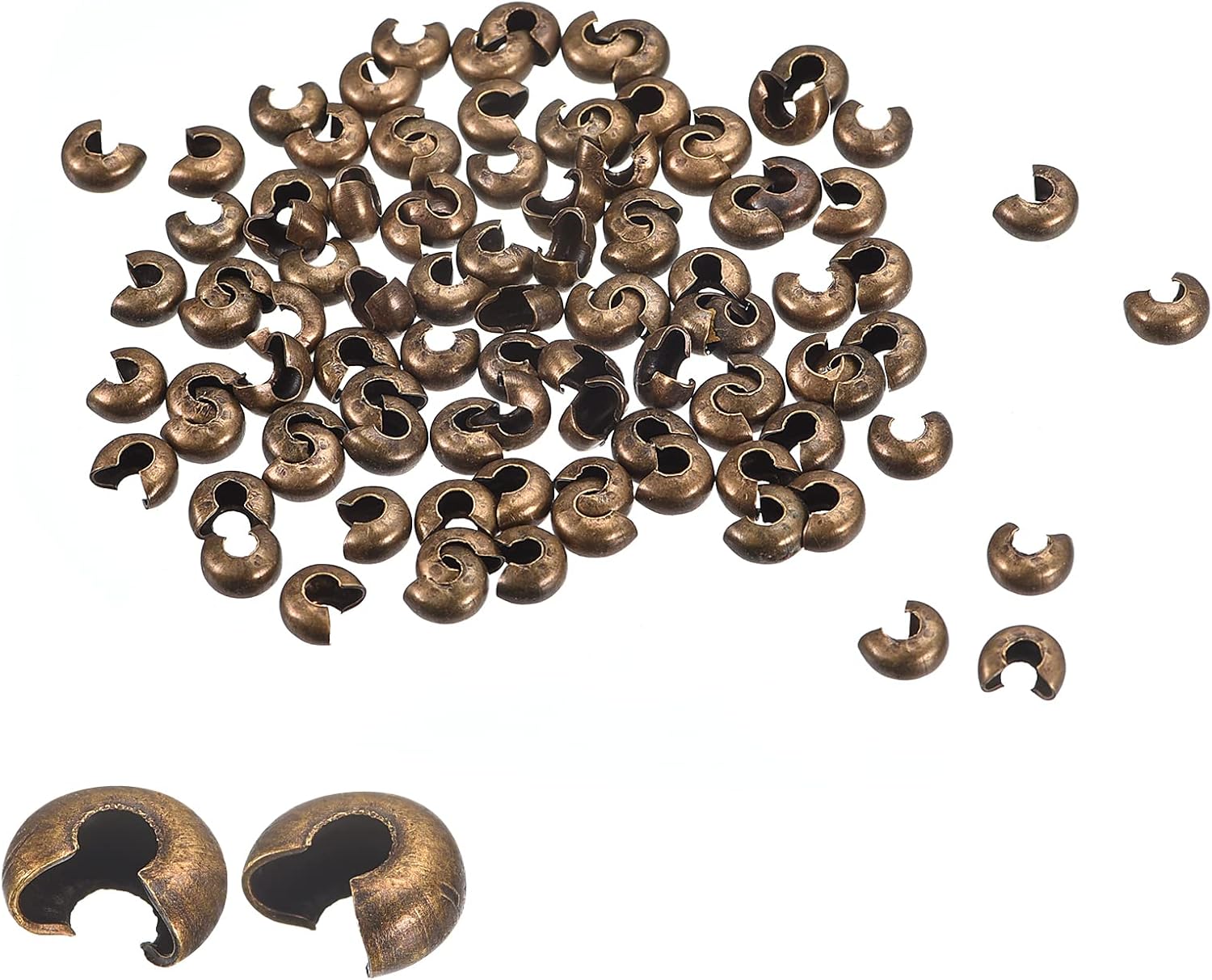 Amazon.com: uxcell 200Pcs Crimp Beads Covers, 5.4mm Crimp Bead Knot ...