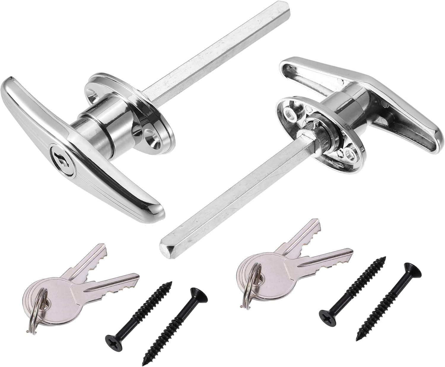X AUTOHAUX 2 Set Universal Garage Shed Door Keyed T-Handle Lock Kit ...