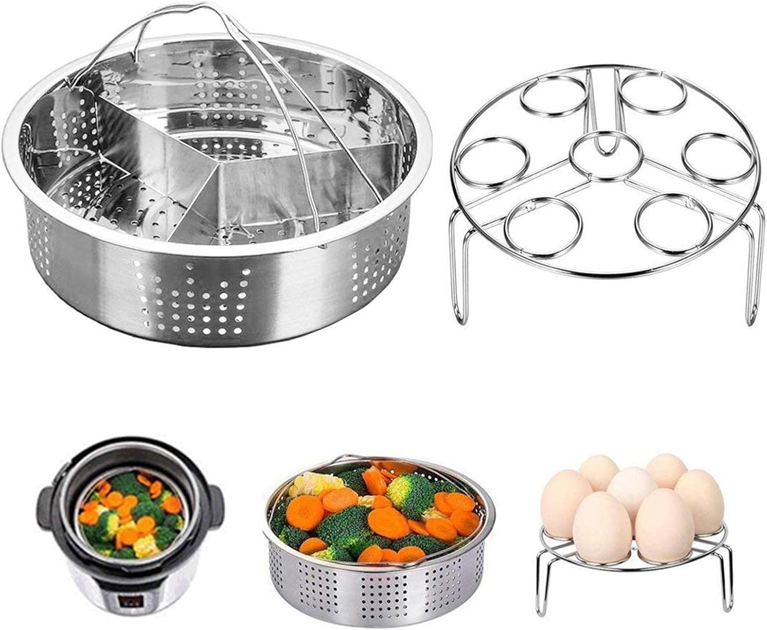 Amazon.com: Steam Baskets with Egg Steam Rack, Food Grade Stainless ...