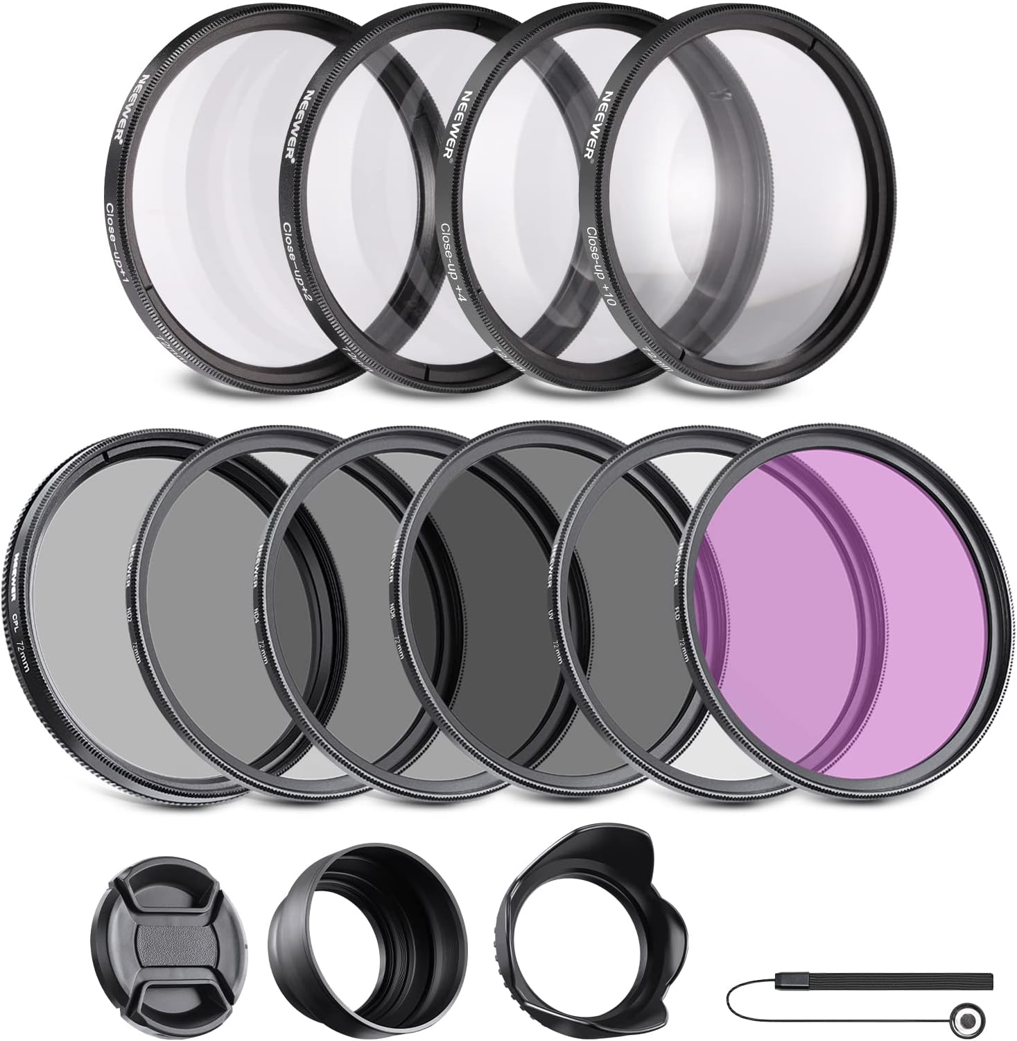 Amazon.com : Neewer® 72MM Complete Lens Filter Accessory Kit for Lenses ...