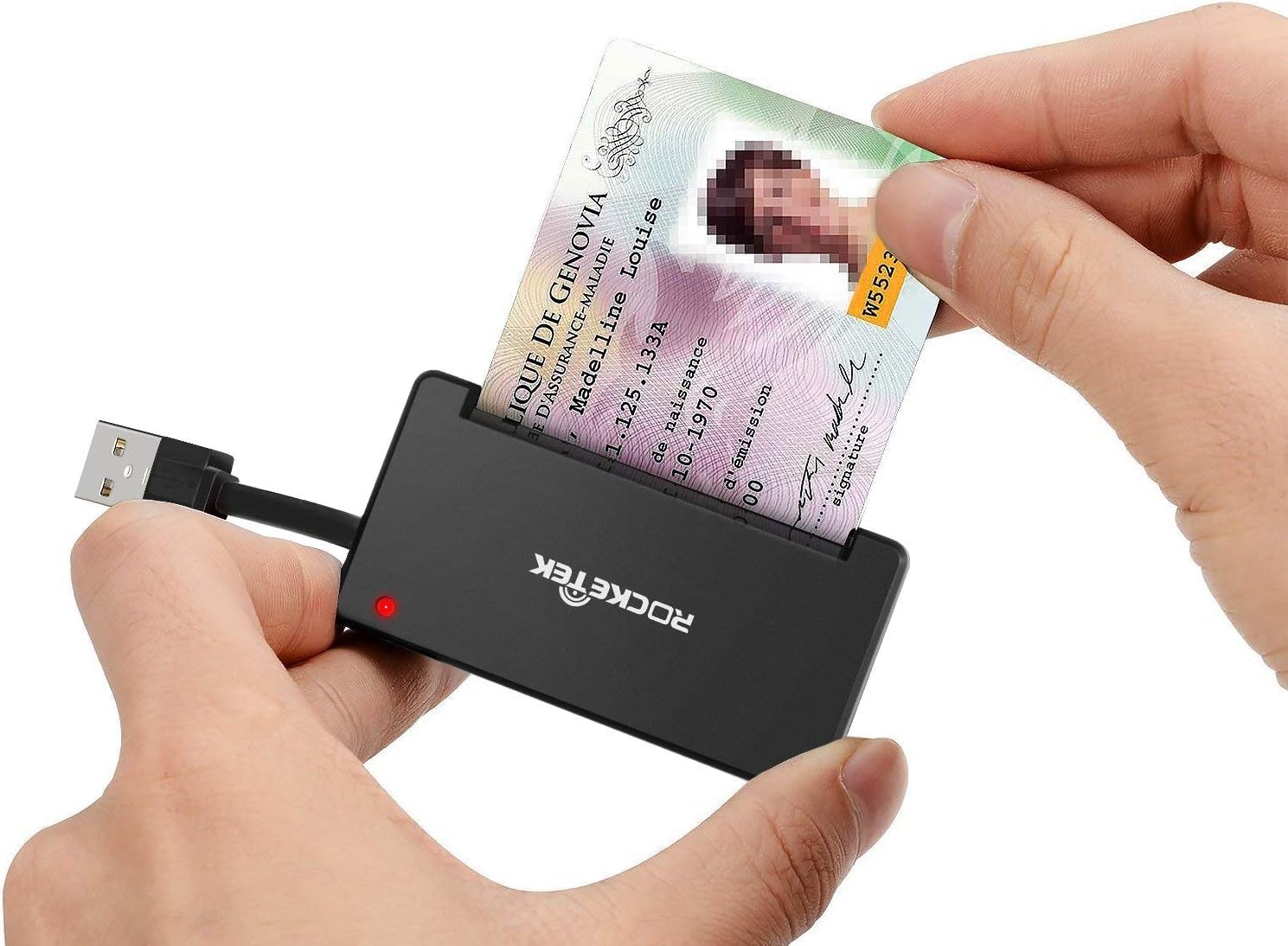 USB Smart Card Reader, Rocketek DOD Military USB Common Access CAC Card ...