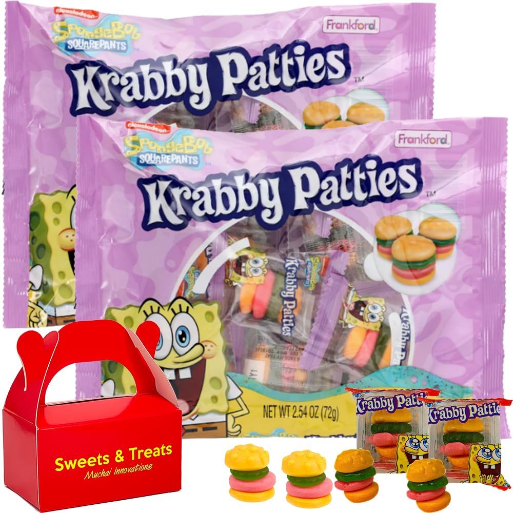 Amazon.com : Spongebob Squarepants Giant Krabby Patties Gummy Candy ...