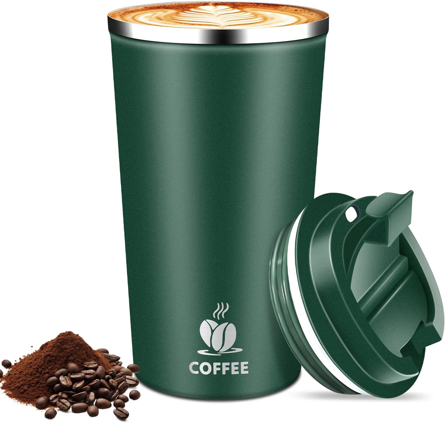 Amazon.com: Hwawhin 17oz Insulated Travel Coffee Mug with Flip Lid ...