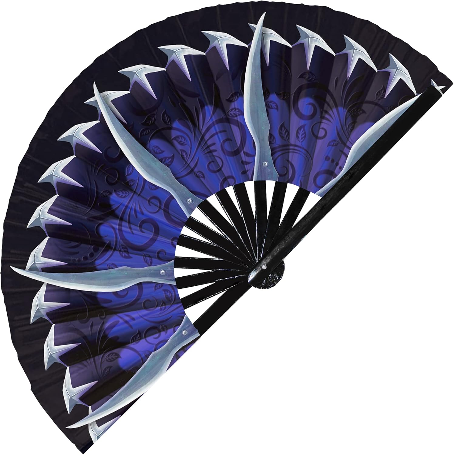 Amazon.com: FAN-DOM, Blue Ninja Fan Folding Fan Fluorescent Glow Hand ...