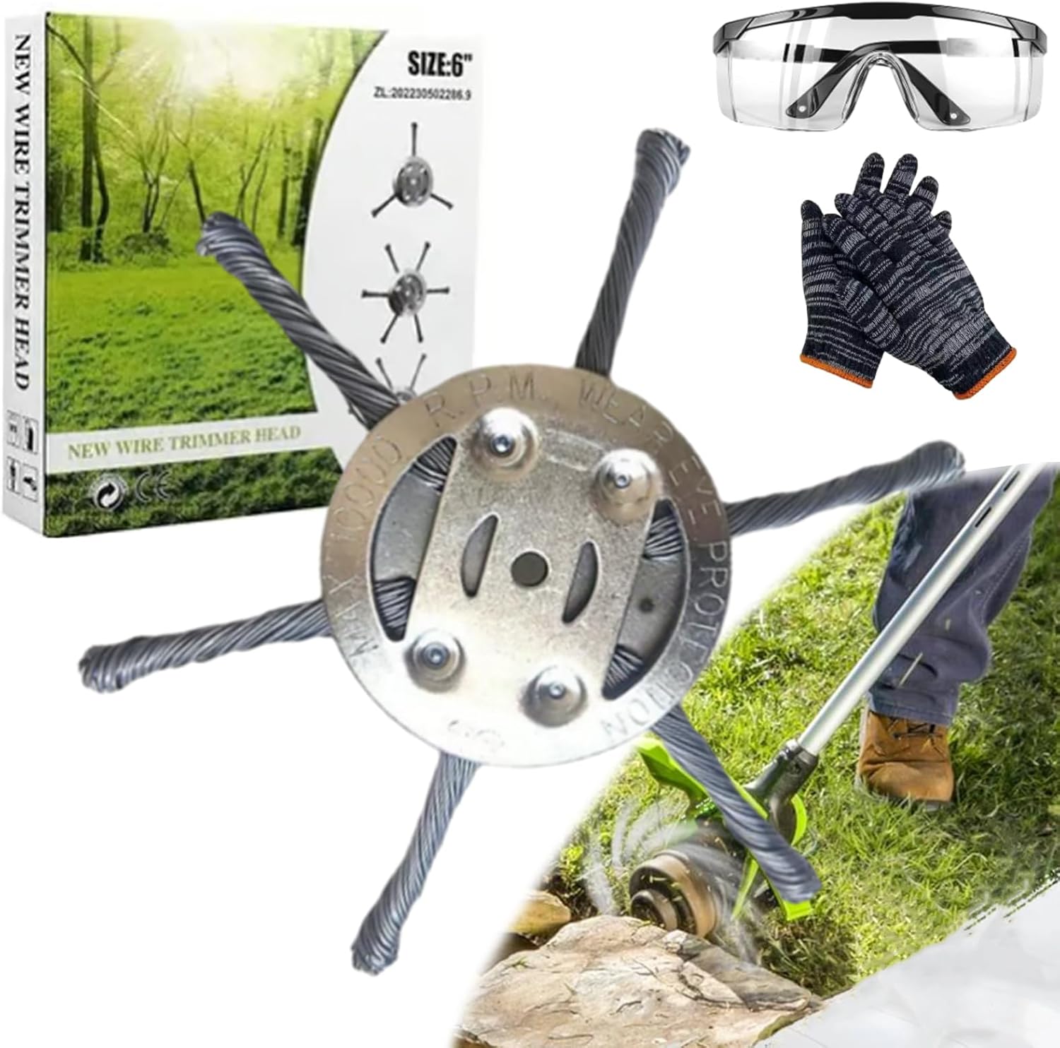 Amazon.com: 2025 New Steel Wire Grass Trimmer Head, Universal Steel ...