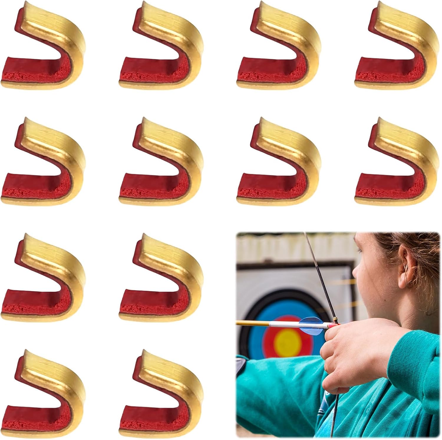 VAGAW Nocking Points, 12Pcs Bowstring Nocking Points, Precision Copper ...