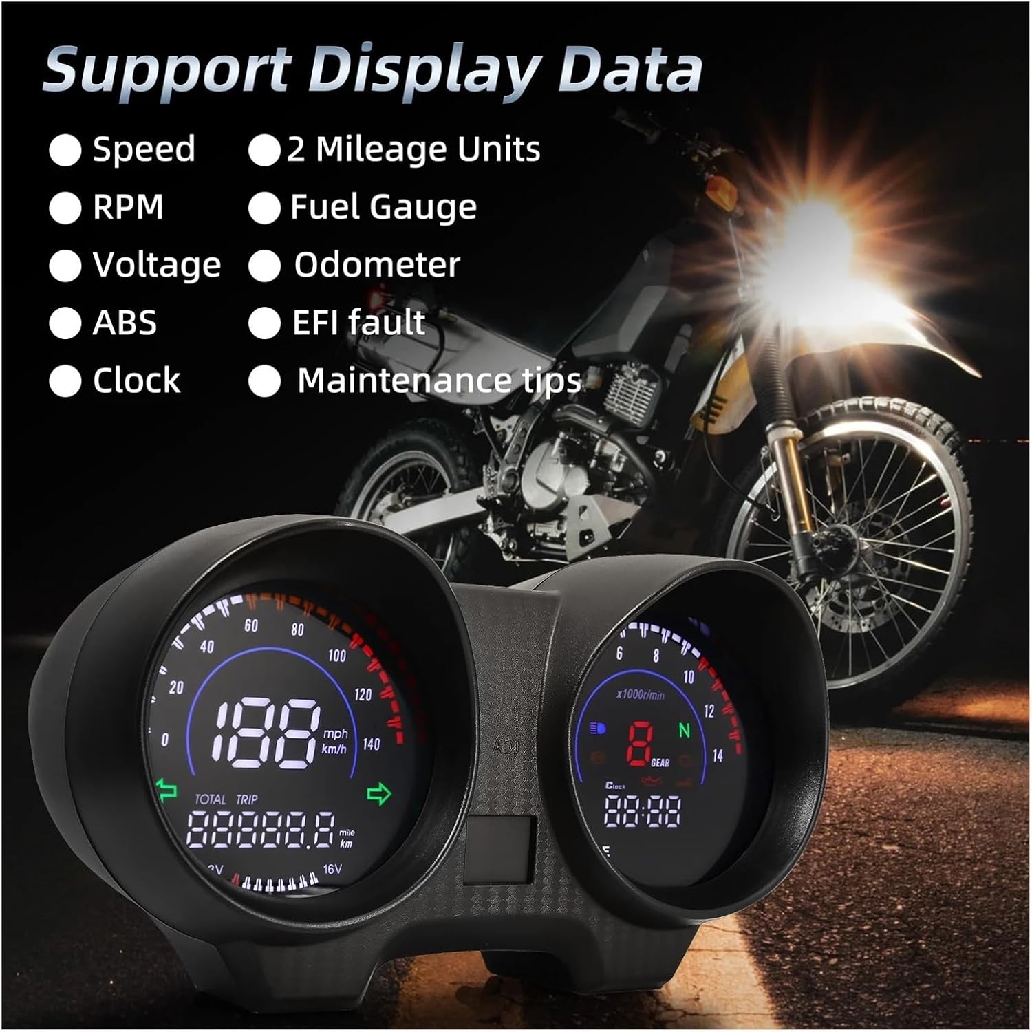 Motorcycle Speedometer LED Digital Dashboard Nepal | Ubuy