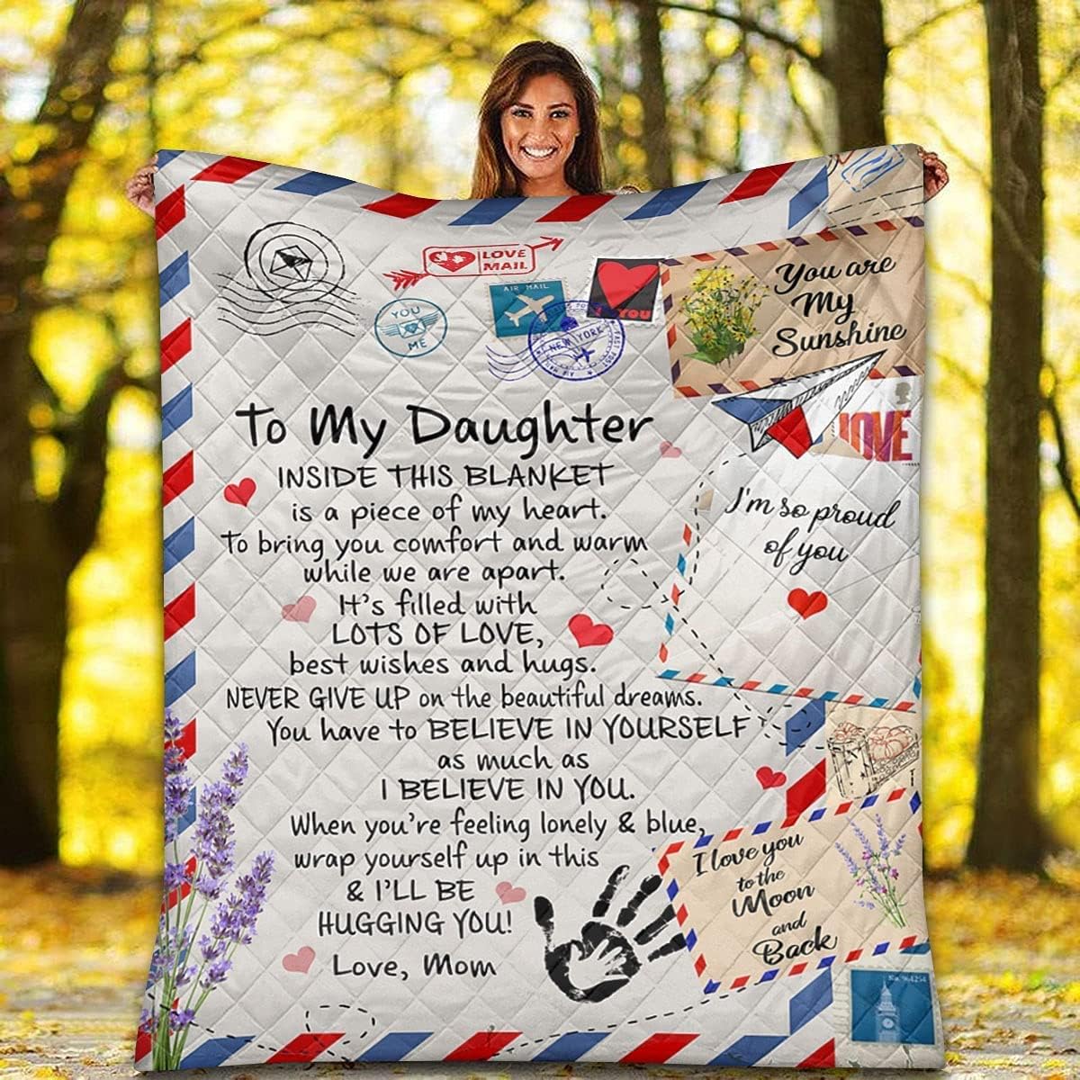 Amazon.com: Mom Gift from Daughter Quilt - Air Mail Quilt - I'll Be ...