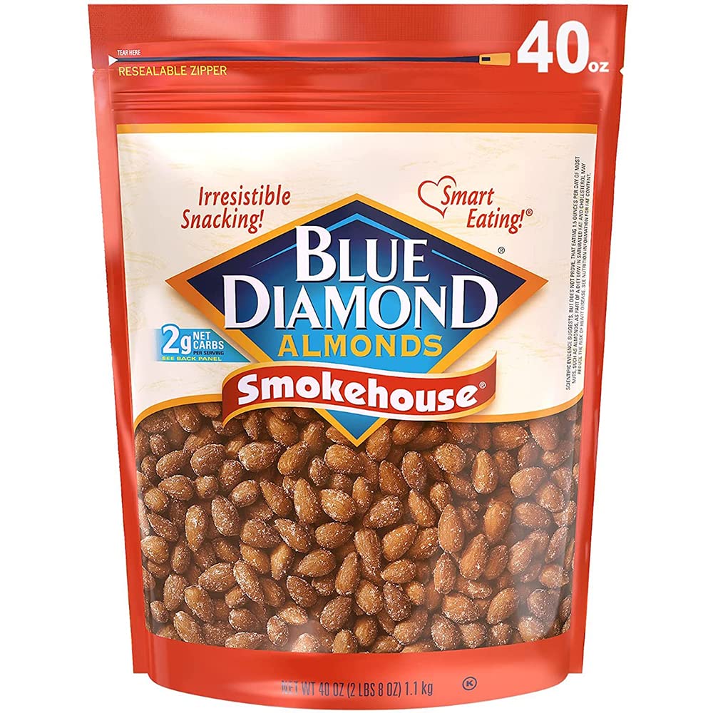 Amazon.com : Blue Diamond Almonds Smokehouse Flavored Snack Nuts 40 Oz ...