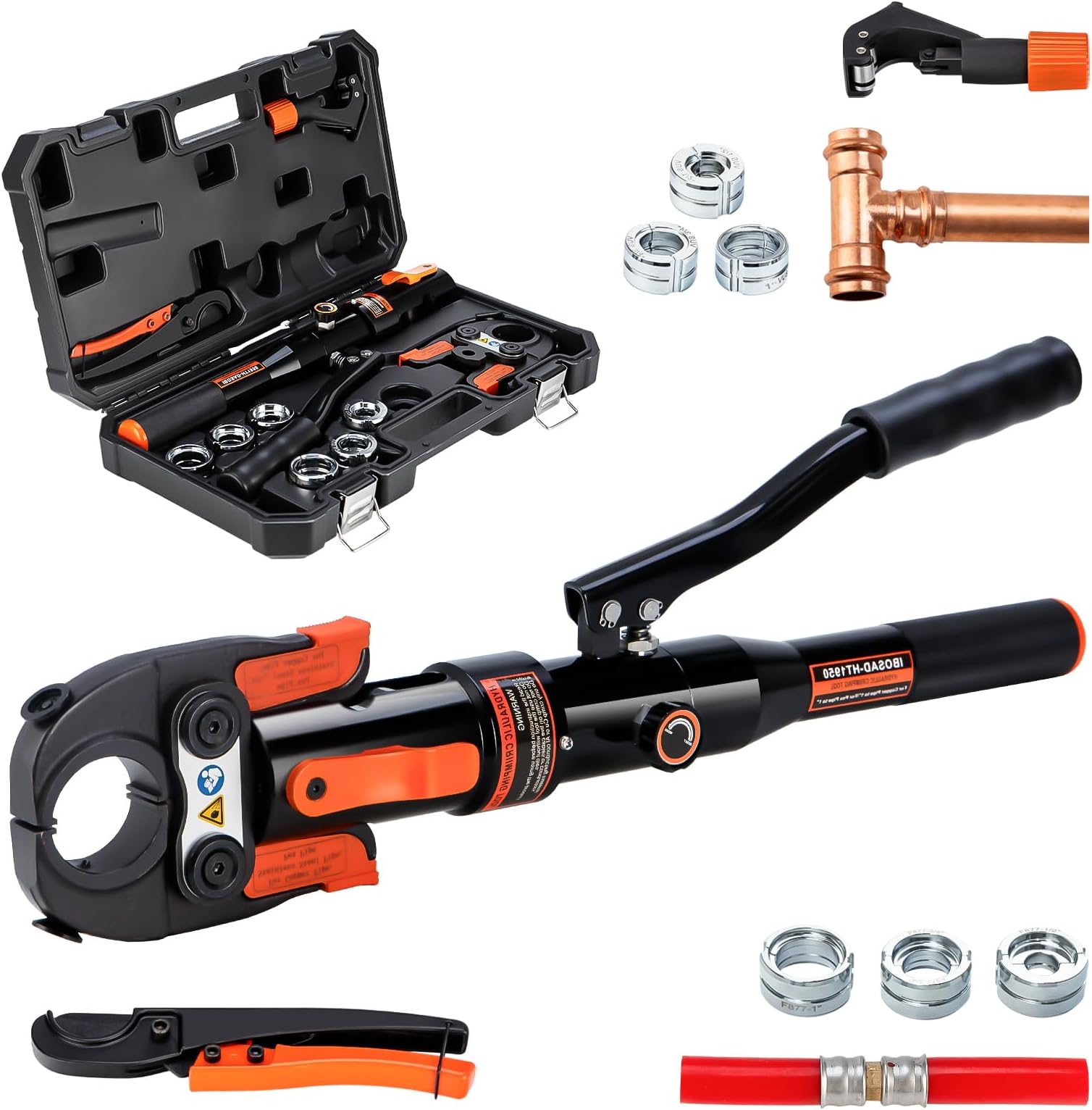 iCrimp Hydraulic Copper Tubing Press Tool Kit for 1/2-in, 3/4-in, 1-in ...