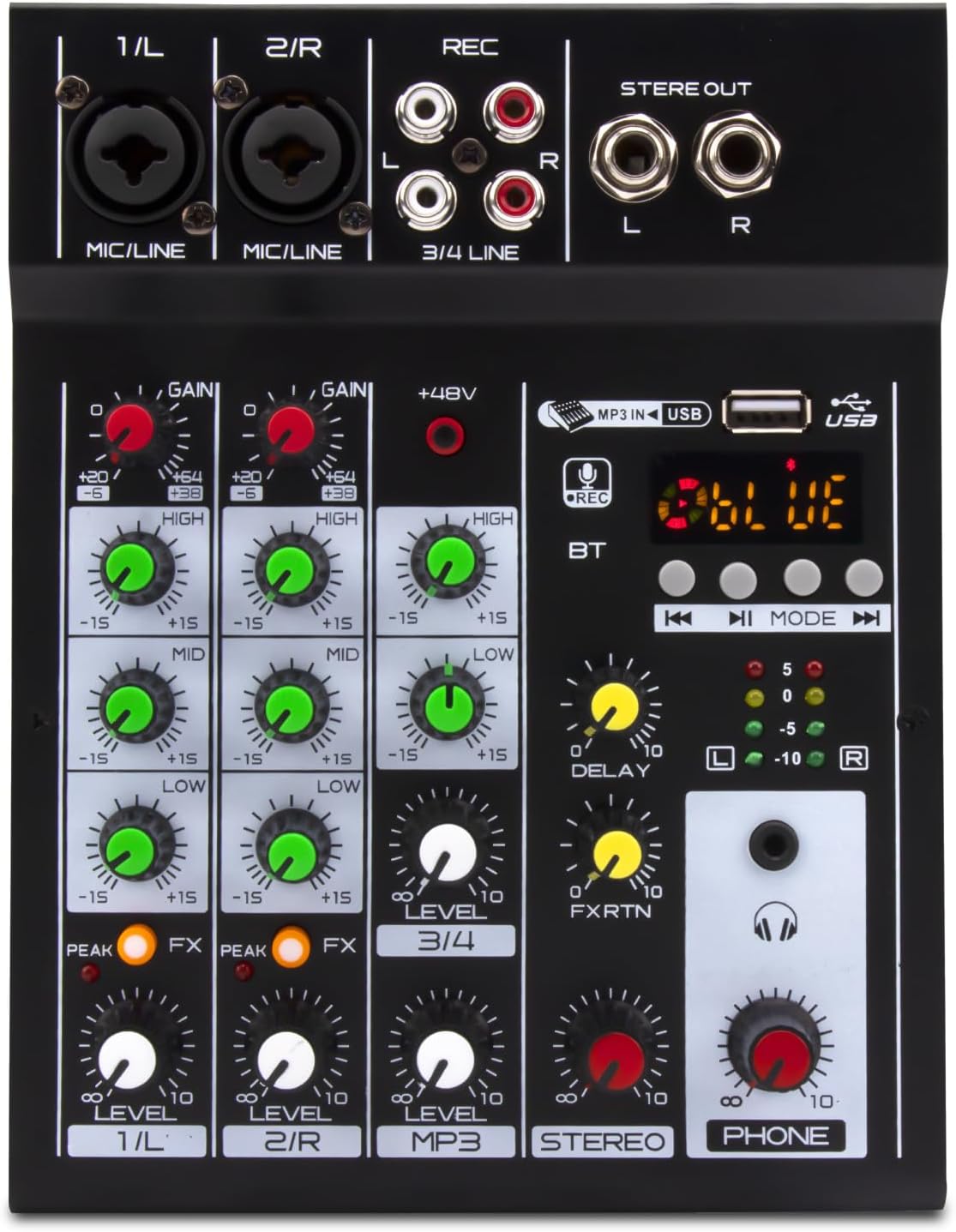 Amazon.com: COKYISS M4U Mini 4-Way DJ Mixer With Built-in Reverb Effect ...