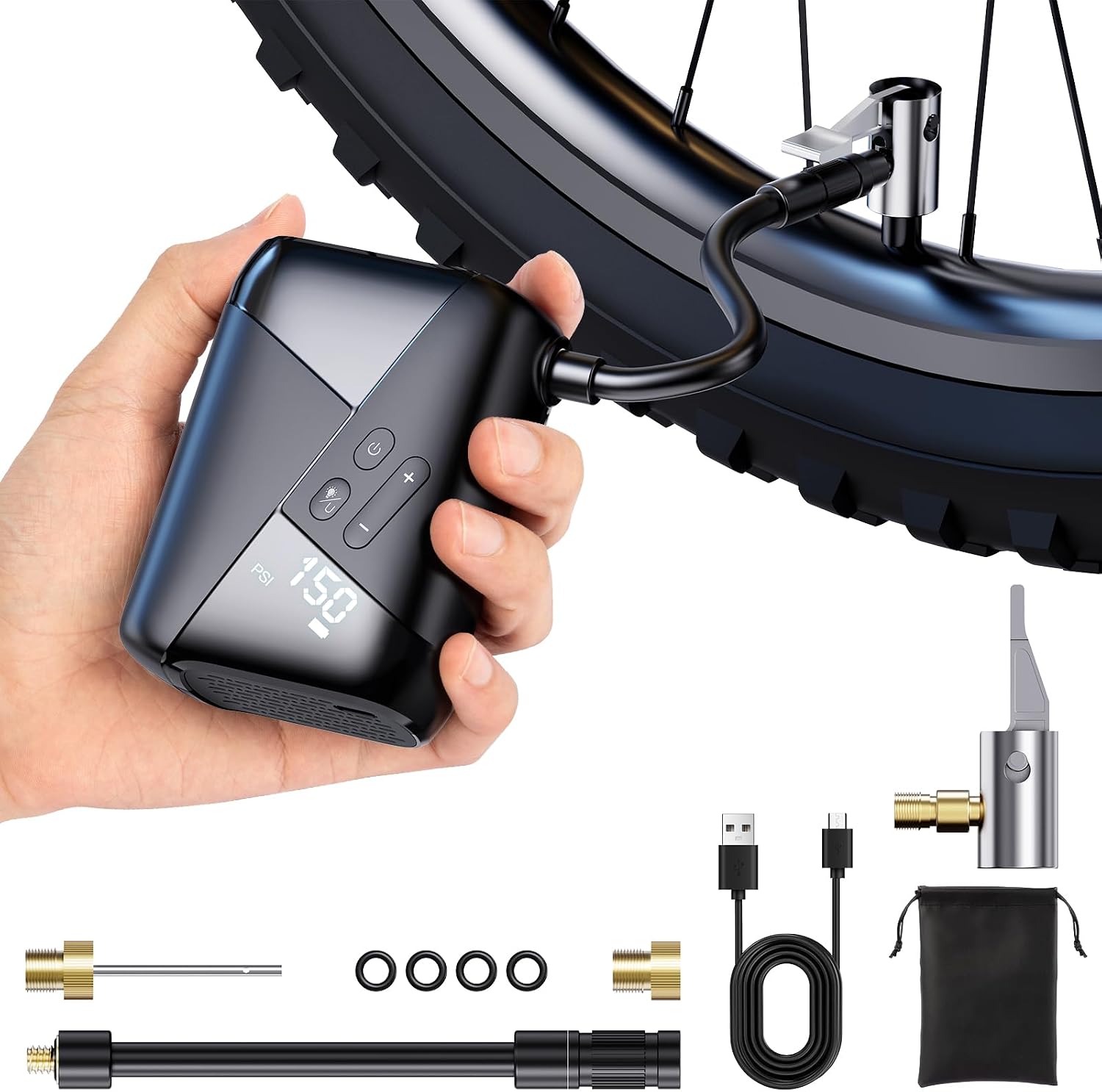 Mini Electric Bicycle Pump Bike Pumps -Portable Cycle Pump, Bike Tyre ...