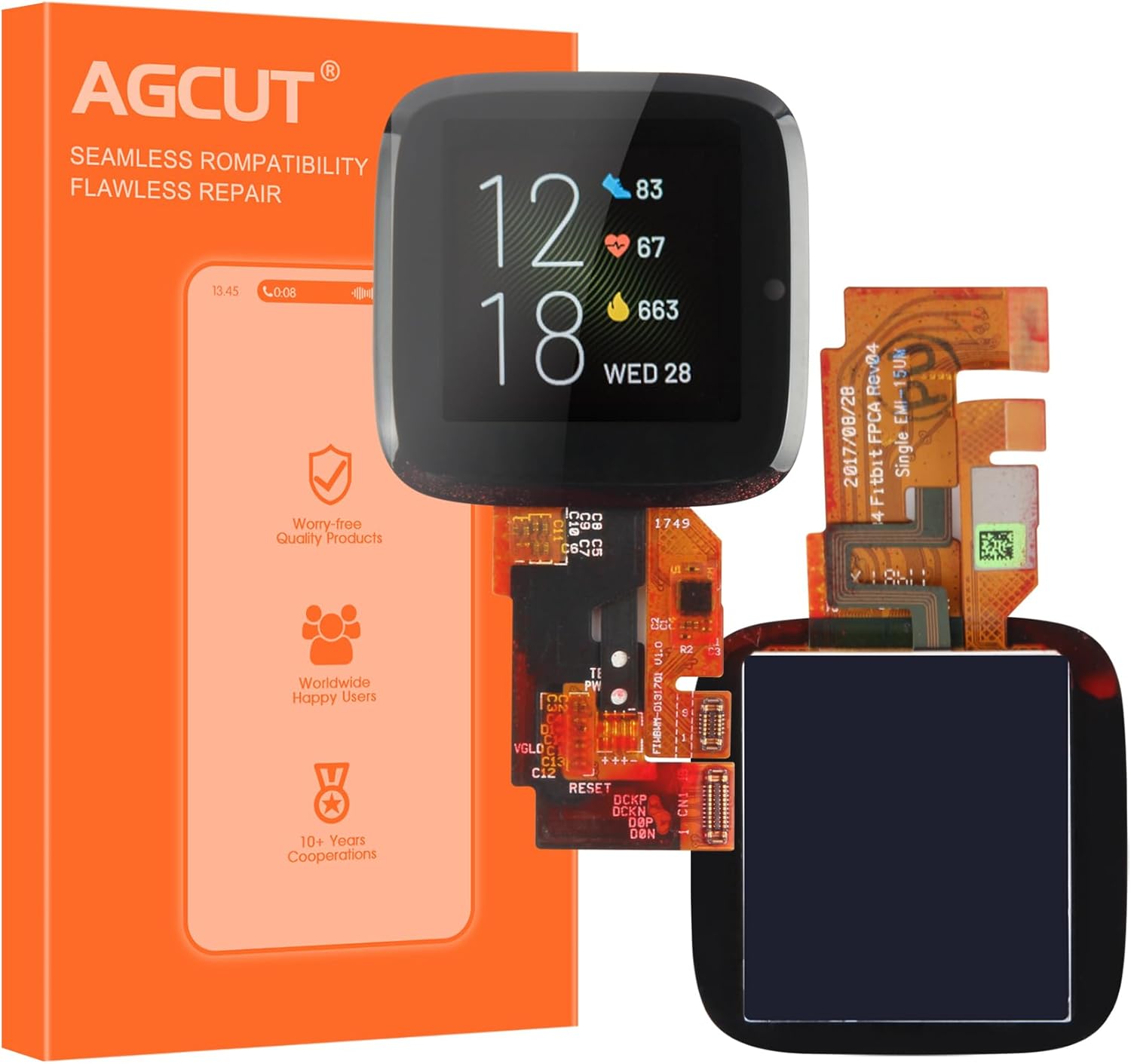 Amazon.com: AGCUT LCD For Fitbit Sense 2 Screen Replacement For Fitbit ...