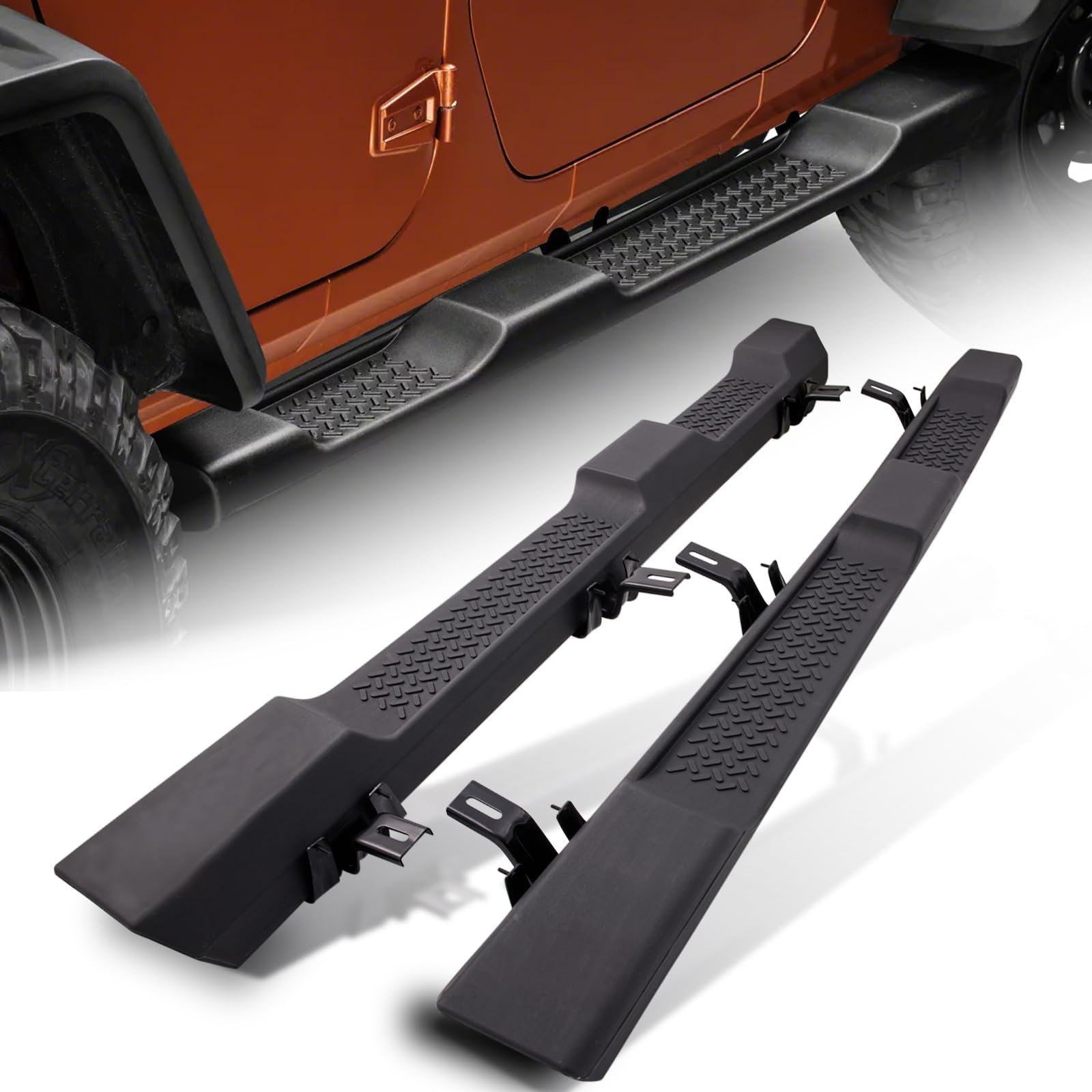 Amazon.com: Hooke Road JK Wrangler Running Board Step Bars, 7.1" Drop ...