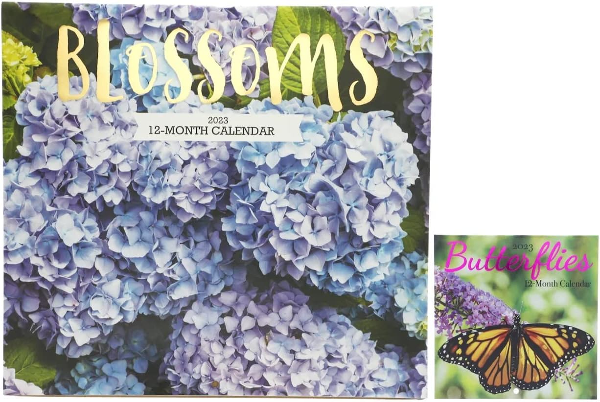 CGT 2023 Monthly Wall Calendar Large Blossoms & Butterflies Calendars ...