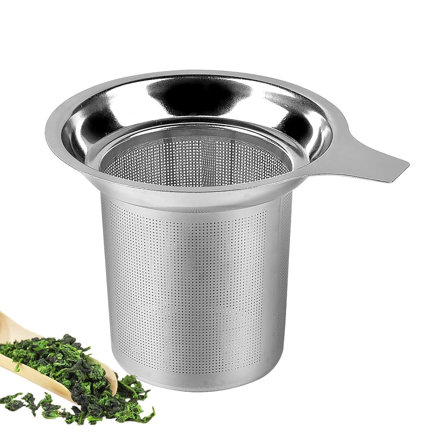 KitchenFest® 304 Stainless Steel Tea Infuser with Handle, Fine Mesh ...